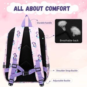 MIRLEWAIY Little Kids Backpack Preschool Cute Unicorn Kindergarten School Bag for Girls with Coin Pouch, Rose Pink