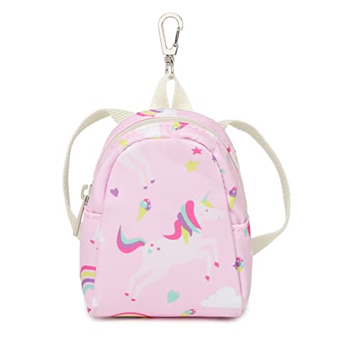 MIRLEWAIY Little Kids Backpack Preschool Cute Unicorn Kindergarten School Bag for Girls with Coin Pouch, Rose Pink