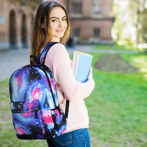 SAMIT Anime Luminous Backpack with USB Charging Port & Anti Theft Lock &Pencil Case Daypack Laptop Backpack (Blue_White)