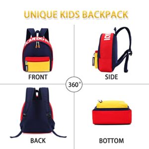 KEBI Little Kids Backpack for Boys Girls Toddler Backpack Fits 3 to 6 years Old 13.8 inch Minni School Bag Navy Yellow