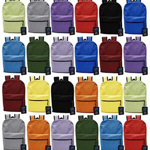 Winterlace 24 Pack Backpack, Bulk 17 inch Lightweight Outdoor Travel Gym Corporate Events Bag (Assorted)