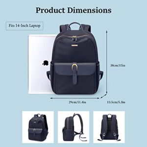 GOLF SUPAGS Womens Laptop Backpack with Separate Compartment, Stylish Travel Work Backpacks Water Resistant Computer Bag Fits 14 Inch Notebook (Navy Blue)