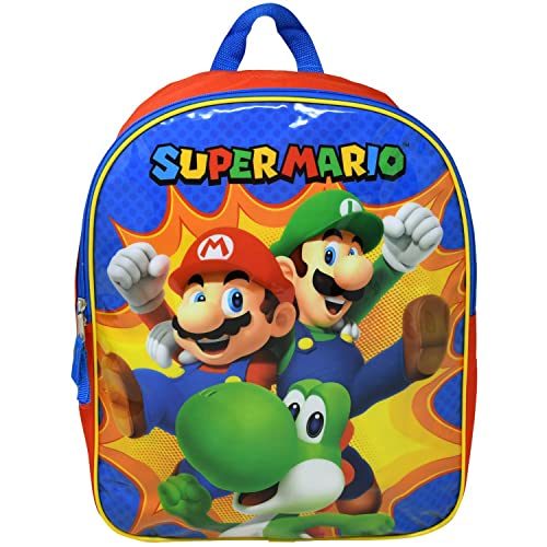 Accessory Innovations Super Mario 15'' Backpack with Plain Front, Blue