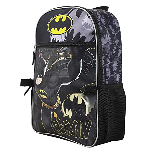 Bioworld DC Comic Book Batman Symbol 5-Piece Backpack Accessory Set for boys