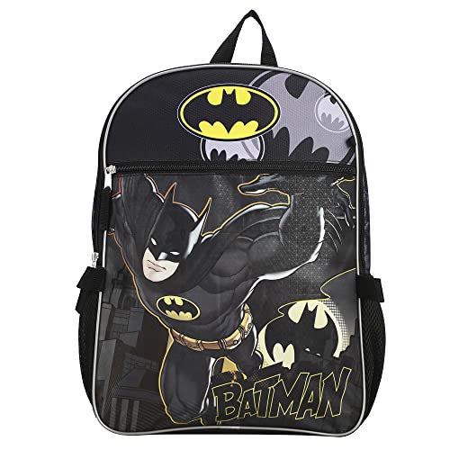 Bioworld DC Comic Book Batman Symbol 5-Piece Backpack Accessory Set for boys