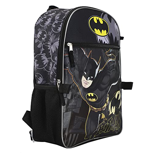 Bioworld DC Comic Book Batman Symbol 5-Piece Backpack Accessory Set for boys