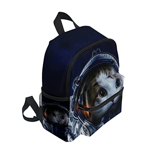 UMIRIKO Cute Kid's Toddler Backpack Astronaut Cat Space Nasa Schoolbag for Boys Girls,Kindergarten Children Bag Preschool Bag with Chest Clip 2021323