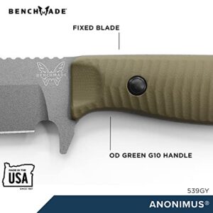 Benchmade - ANONIMUS 539GY Fixed Blade Outdoor Knife with OD Green Handle (539GY)