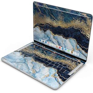 Design Skinz Foiled Marble Agate Full-Body Wrap Scratch Resistant Decal Skin-Kit Compatible with MacBook 13" Pro M1 (A2338)