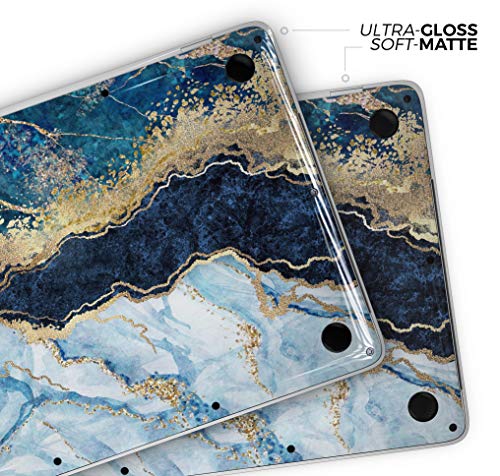 Design Skinz Foiled Marble Agate Full-Body Wrap Scratch Resistant Decal Skin-Kit Compatible with MacBook 13" Pro M1 (A2338)