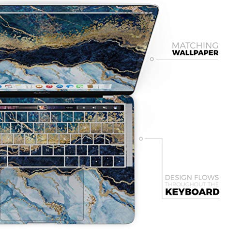 Design Skinz Foiled Marble Agate Full-Body Wrap Scratch Resistant Decal Skin-Kit Compatible with MacBook 13" Pro M1 (A2338)