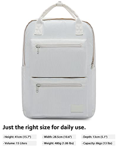 HotStyle DAYBREAK Casual Backpack, Stylish for School, Travel & College, Beige white