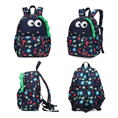 SUN EIGHT Toddler Backpack, Cute Dinosaur Backpack, Kids Backpack Small Cartoon School Bookbags Travel Bags for Baby Girl Boy For 1-5 Years old