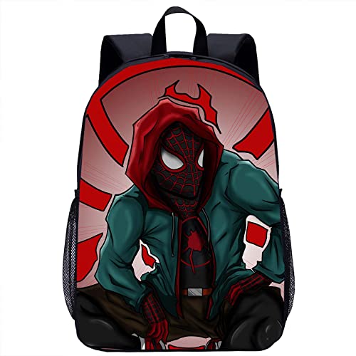 GLOOMALL 17 Inch Cartoon Backpack Kids School bag Travel Bag (Hoodie spiderman)