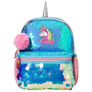 sunveno girls unicorn backpacks preschool girls bag sequins school bag toddler backpack animal for children 3-8 yrs, 12 * 10 * 4.5", purple