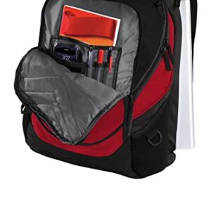 TEEAMORE Custom Travel Laptop Backpack Add Your Embroidered Text Computer Water Resistant Bag Chili Red Black