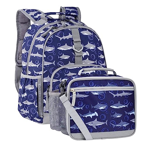 Choco Mocha 17inch Shark Backpack + Lunch Bag