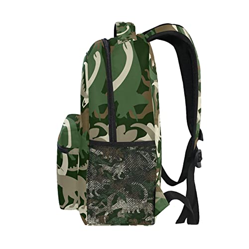 SUABO Laptop Backpack, Camouflage Dinosaur College Students Bookbags Notebooks Backpack Travel Hiking Daypack