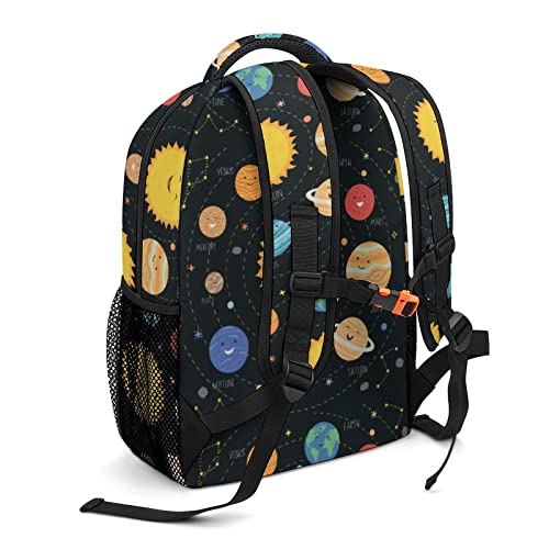 Mrokouay Custom Backpack for Boys Girls, Personalized School Backpack with Name, Customization Sun Galaxy Planet Kid Backpack Casual Bookbags