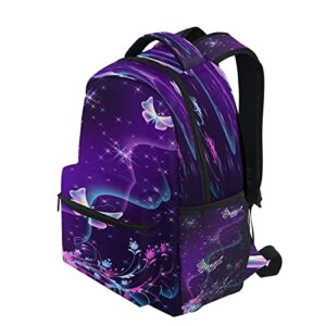 ALAZA Butterfly Purple Starry Travel Laptop Backpack Business Daypack Fit 15.6 Inch Laptops for Women Men