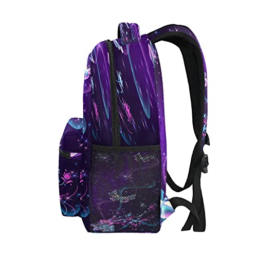 ALAZA Butterfly Purple Starry Travel Laptop Backpack Business Daypack Fit 15.6 Inch Laptops for Women Men