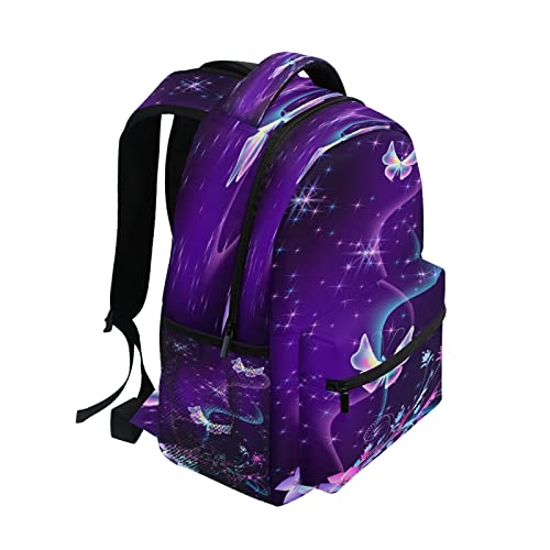 ALAZA Butterfly Purple Starry Travel Laptop Backpack Business Daypack Fit 15.6 Inch Laptops for Women Men