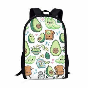 jeocody green avocado print kindergarten children bag elementary school bookbag preschool nursery travel bag