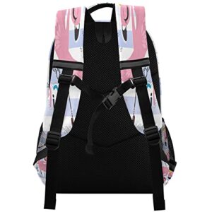 Kcldeci Flamingo Ballerina Preschool Backpack Ballet Dancer Girl Kindergarten Little Kid Toddler School Backpacks Bookbag for Boys and Girls with Chest Strap