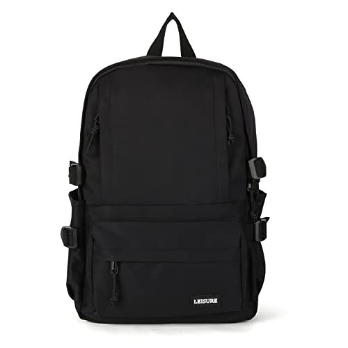 ONXTHIN Backpack For Men Women,Black Bookbag，Lightweight Travel Rucksack Casual Daypack Laptop Backpack fit 15.6" Laptop,Black