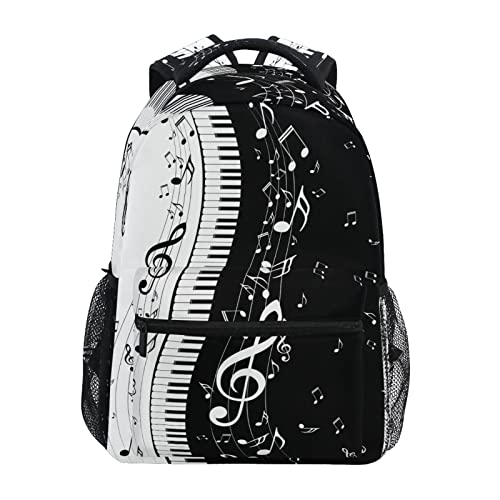 QUGRL Piano Music Note School Backpack for Girls Boys Large Bookbag Laptop Computer Bag Casual Hiking Travel Daypack Backpack Schoolbag for Teens College 16 Inch