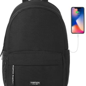 YAMTION Backpack for Men and Women,15.6 inch School College Backpack for Teens,Laptop Backpack Laptop Bookbag with USB Charging port for Business College Travel High School