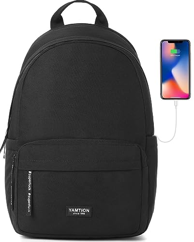 YAMTION Backpack for Men and Women,15.6 inch School College Backpack for Teens,Laptop Backpack Laptop Bookbag with USB Charging port for Business College Travel High School