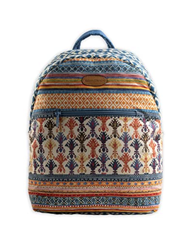 Maison d' Hermine Backpack Cotton Shoulder Backpack with Small Pouch Lightweight Bag for Travel Work Beach Perfect for Women & Men (Ikat - Ikatan)