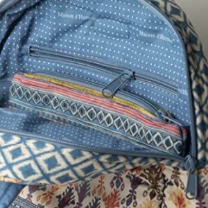 Maison d' Hermine Backpack Cotton Shoulder Backpack with Small Pouch Lightweight Bag for Travel Work Beach Perfect for Women & Men (Ikat - Ikatan)