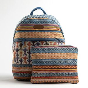 Maison d' Hermine Backpack Cotton Shoulder Backpack with Small Pouch Lightweight Bag for Travel Work Beach Perfect for Women & Men (Ikat - Ikatan)