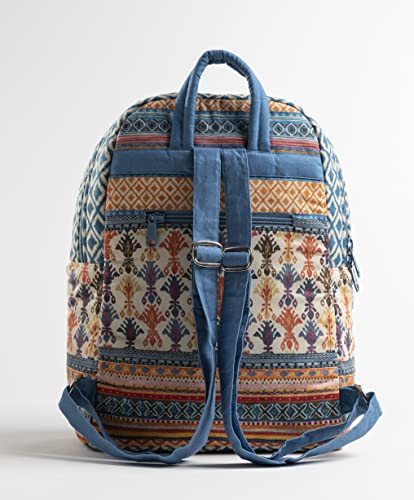 Maison d' Hermine Backpack Cotton Shoulder Backpack with Small Pouch Lightweight Bag for Travel Work Beach Perfect for Women & Men (Ikat - Ikatan)