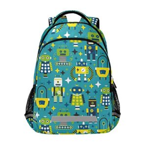 glaphy vintage robots backpack laptop bookbag lightweight travel daypack school backpacks for men women kids