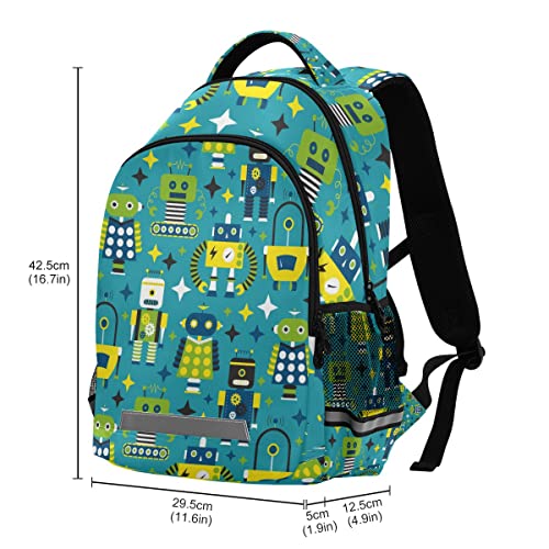 Glaphy Vintage Robots Backpack Laptop Bookbag Lightweight Travel Daypack School Backpacks for Men Women Kids