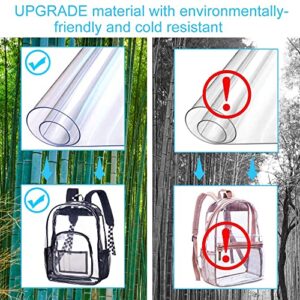 UFNDC Clear Backpack for Men and Women, Heavy Duty PVC Transparent Bookbag,See Through Backpacks - Black