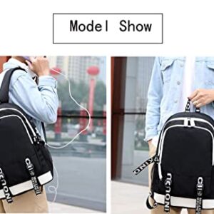 TIMMOR MAGIC Anime Komi Can't Communicate Backpack with USB Charging Port, Schoolbags Bookbags Over 8 Years Old.(Black2)