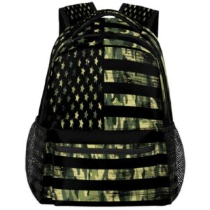 american flag camo backpacks, camouflage laptop backpack water resistant college school bookbag computer bag travel hiking camping rucksack daypack shoulder bag for women men teenager boys girls