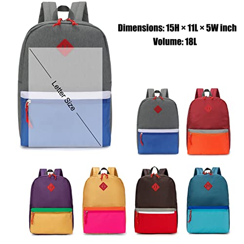 Veious Kids Backpack for Boys & Girls, 15 inch Toddler School Backpacks, Grey Blue