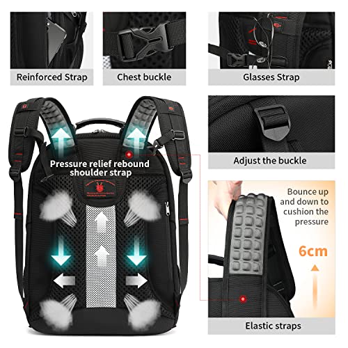 Boniyee Laptop Backpack for Men - Travel Backpack with USB Charging Port for Daily Commutes and Travel -College Backpack Men - Gifts for Men - Waterproof - Black