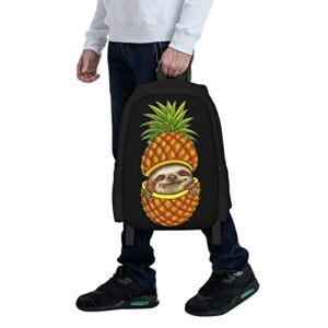 UIACOM Sloth Pineapple School Backpack Cute Sloth in Pineapple on Yellow Bookbag for Teens Kids Boys Girls, Large 17 inch Elementary Junior High University School Bag, Casual Travel Daypack Backpack