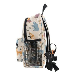 African Wild Animals Toddler Backpacks for Kids Preschool Schoolbag Backpack for Boys Girls Animals Mini Kindergarten Nursery Bag with Chest Strap