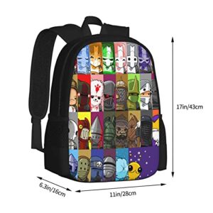 Casual Backpack Castle_Knights_Crashers Unisex High Capacity Shoulders Bag Students Schoolbag Travel Bags