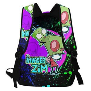 DHCUTE Casual Backpack Invader Cartoon_Zim Unisex High Capacity Students Schoolbag Travel Fashion Shoulders Bag