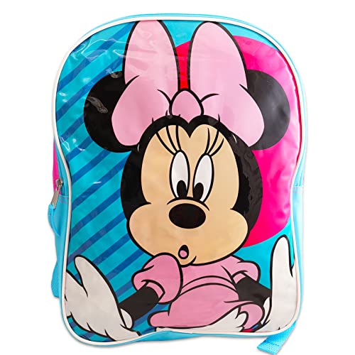 Fast Forward Minnie Mouse Backpack for Girls 4-6 - Bundle with Minnie Mouse Backpack with Water Bottle, Stickers, More | Minnie School Backpack