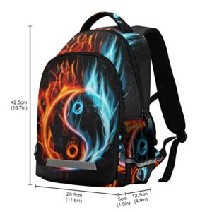 Glaphy Yin Yang Black Backpack for Boys Girls Kids, Laptop Bookbag Lightweight Travel Daypack School Backpacks