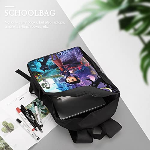 Adjzepuo Coraline Teenagers Water Resistant Casual Backpack 3D Printed Fashion Travel Bag Schoolbag for Boys And Girls 17 Inch